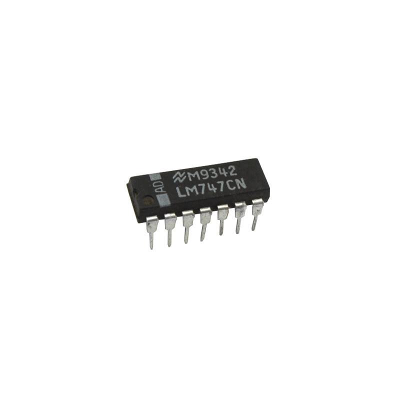 LM747CN Amplificador Operacional Doble, Bajo Consumo, DIP-14